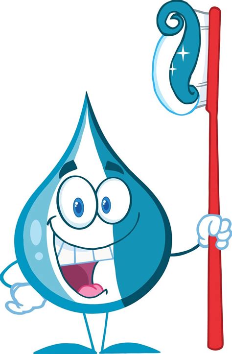 Premium Vector Smiling Blue Toothpaste Drop Cartoon Mascot Character Holding A