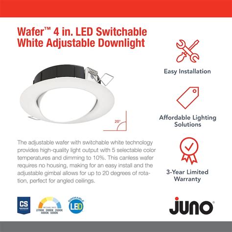 Juno 4 In Matte Gimbal Recessed Light Trim Wf4adjsww590crimwm6 At