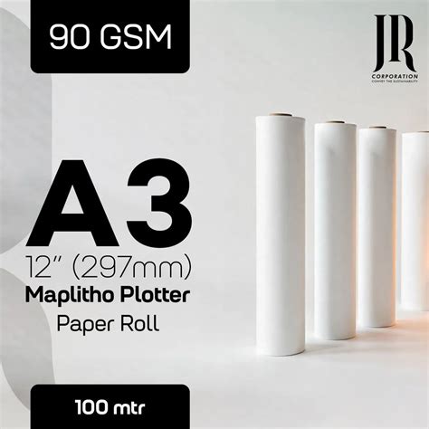 A3 12 90 Gsm 100 Mtr Maplitho Plotter Paper Rolls At ₹ 375 Roll Plotter Paper Rolls In