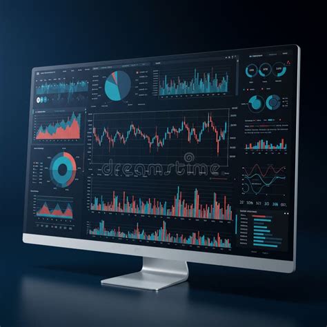 A Computer Monitor Displays A Complex Data Analytics Dashboard It