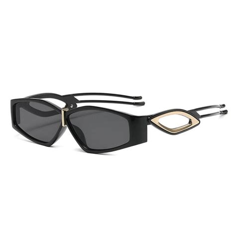 Laurel Geometric Black Sunglasses