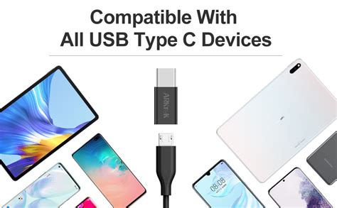 ARKTEK 6 Pack USB C Male Micro USB Female Adapter Type C Adapter Support Data Transfer