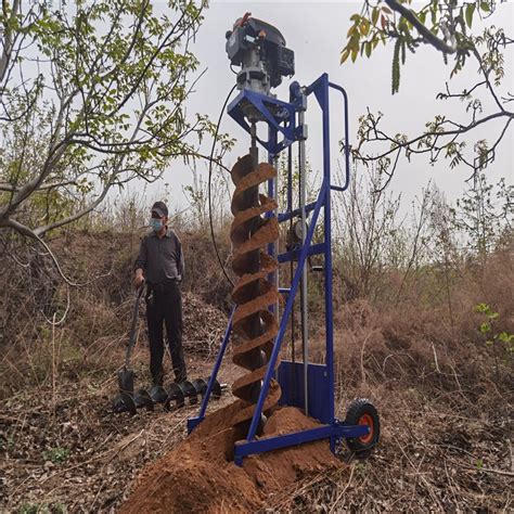 茶园光伏螺旋钻孔机 柴油立柱打孔机钻头规格30公分18米长 百度爱采购