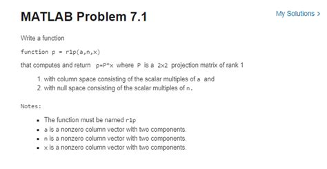 Matlab Problem 71 My Solutions Write A Function
