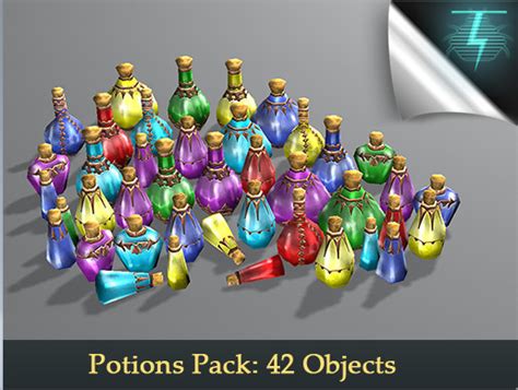 Loot Set Low Poly Potions 3d 소품 Unity Asset Store