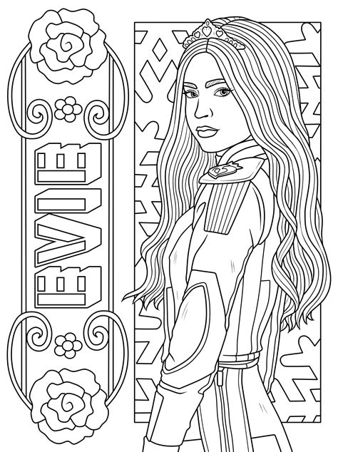 Evie Descendants Coloring Pages Printable 2025