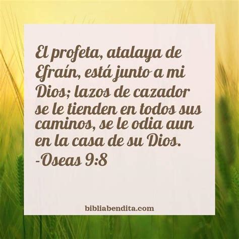 Explicación Oseas 9 8 El Profeta Atalaya De Efraín Está Junto A Mi Dios Lazos De Cazador Se