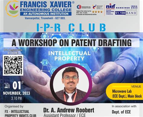 Workshop On Patent Drafting News And Events Francis Xavier