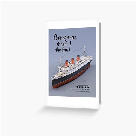 Queen Mary Cunard Line Without Border Fictional Poster Greeting