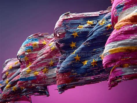Abstract Artwork Displaying Intertwined Eu Flags Symbolizing Unity And