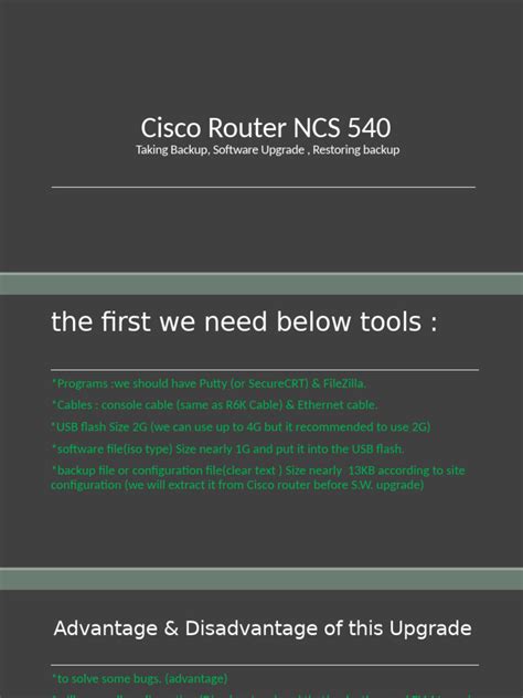 Cisco Ncs 540 Router Backup And Upgrade Guide Pdf Computer File