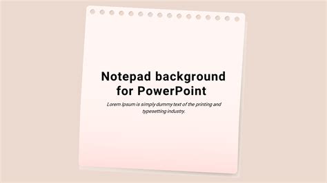Simple Notepad Background For Powerpoint
