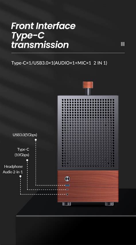 Jonsbo T6 Black Itx Pc Case Mini Tower Aluminum Chassis With