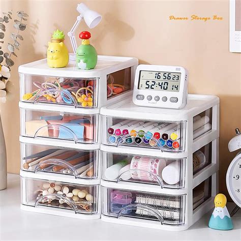 Desk Organiser Drawers Desk Tidy Organizer Makeup Drawer Organiser Clear 5 Drawers Desktop