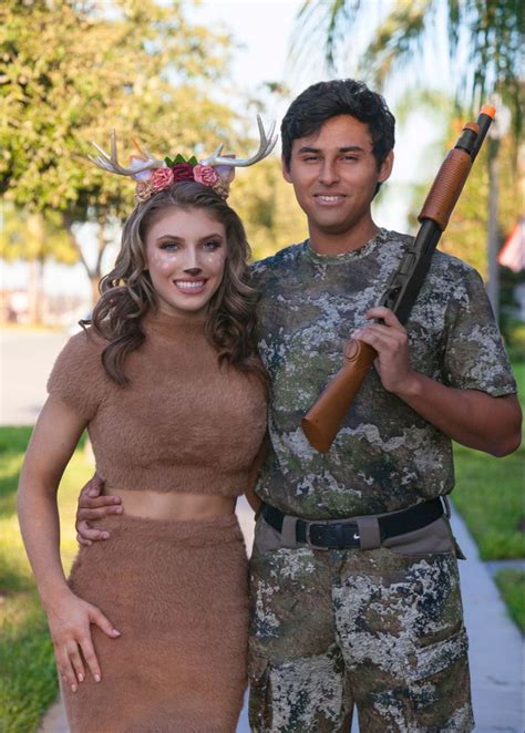 Deer And Hunter Halloween Costume Couple Couple Halloween Costumes
