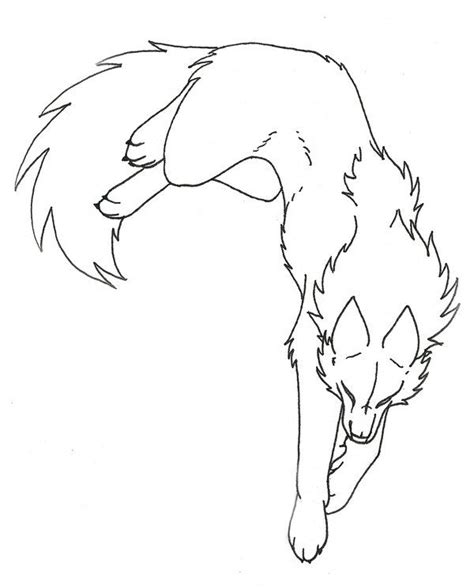 Anime Wolf Lineart