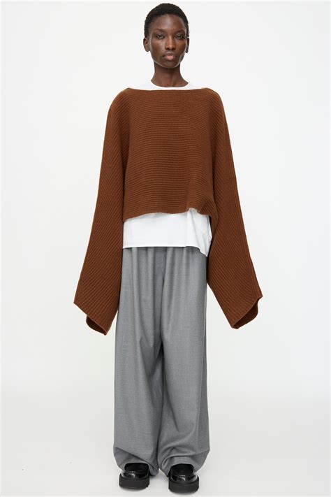Superfine Wool Murakami Oversized Sweater In Chestnut Oroborostore
