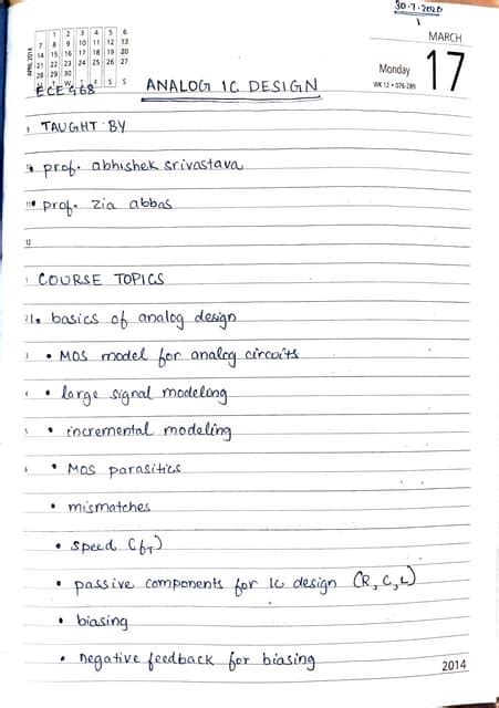 Analog Ic Design Course Topics Pdf