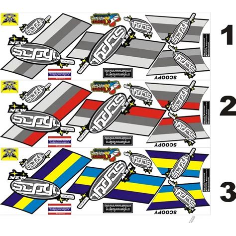 Jual Striping Scoopy Garis Stiker Variasi Scoopy Simpel List Body Scopy F1 Thailand Thailook