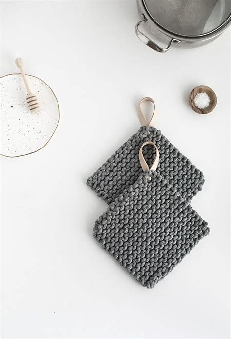 Diy Knit Potholders Homey Oh My Diy Julklappar Diy Sy Sticka Julklappar