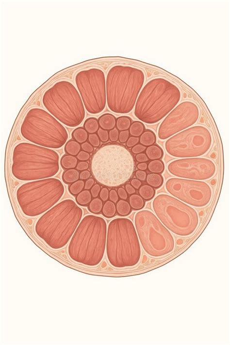 Detailed Cross Section Of A Plant Stem Showing Vascular Structure And