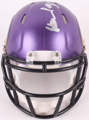 Alan Page Signed Minnesota Vikings Speed Mini Helmet Jsa Qr Code Card