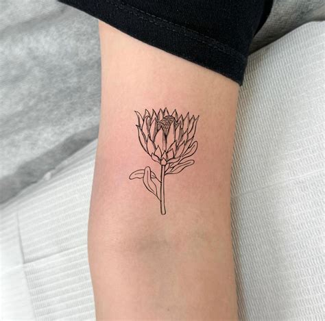 Protea Temporary Tattoo Protea Flower Tattoo Fake Tattoo Waterproof