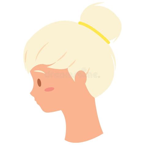 Side View Of A Cute Female Girl Character Avatar Vector Stock