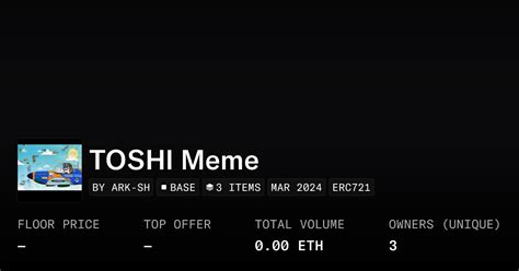 Toshi Meme Collection Opensea