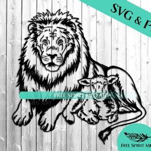 Lion And Lamb Clipart Black And White
