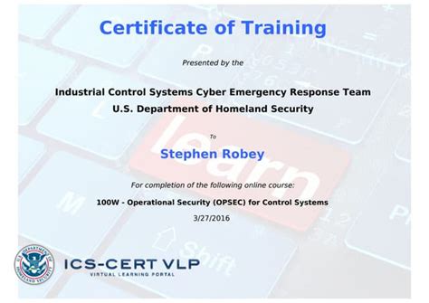 100w Opsec Ics Vlp Certificate Pdf
