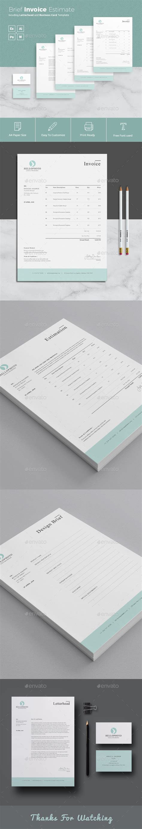 Invoice Estimation Brief Print Templates Graphicriver