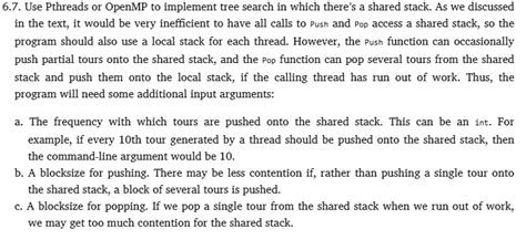 Solved 67 Use Pthreads Or Openmp To Implement Tree Search