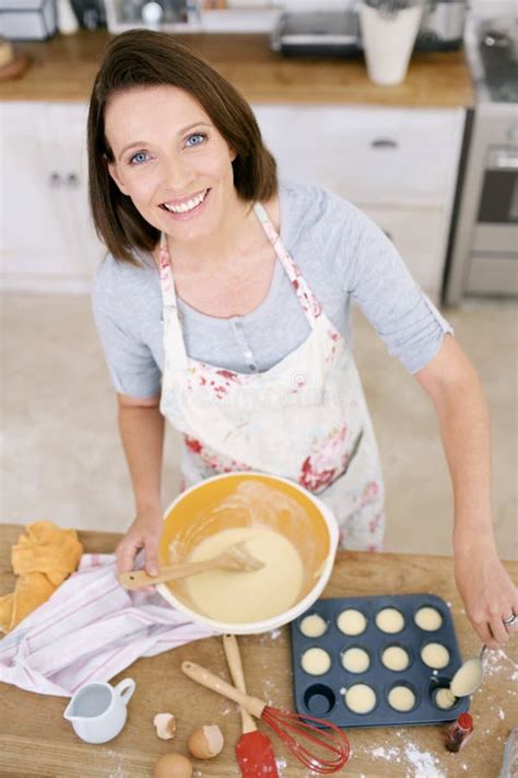 Proud Of Her Baking Thus Far Overhead Portrait Of A Mature Woman