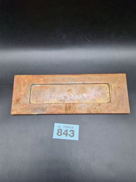 Antique Reclaimed Letterbox Slot Solid Brass 255x9 Cm Sprung Edwardian