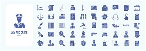 Law And Crime Including Icons Like Police Custody Court Handcuffs