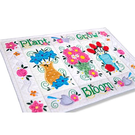 Ith Spring Garden Placemat Machine Embroidery Designs By Juju