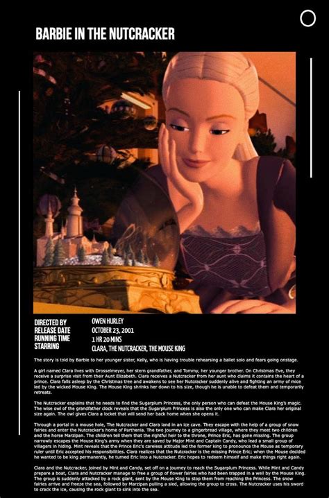 Barbie In The Nutcracker Minimalist Poster Barbie Barbie Nutcracker Minimalist Movie Poster