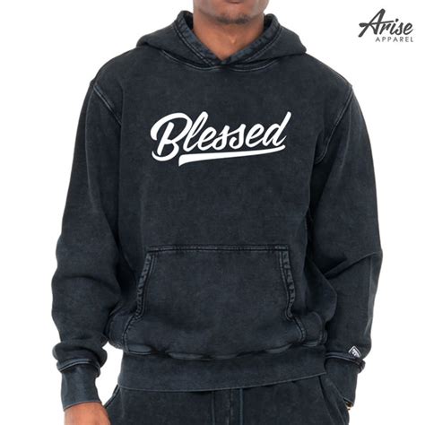 Blessed Script Calligraphy Hoodie Sweatshirt Arise Apparel Co