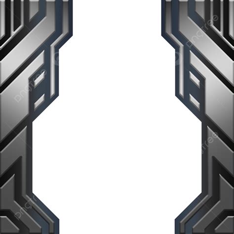 Metallic Silver Futuristic Technology Borders Frame Futuristic Border