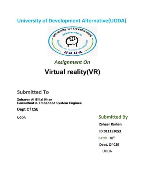 Virtual Reality Vr Assignment Doc