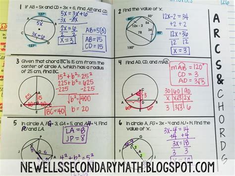 Worksheet Central Angles And Arcs Geometry Answer Key Pdf