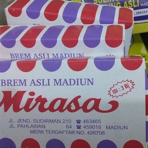 Jual Brem Mirasa Khas Asli Kemasan Kecil Isi 3 Batang Kota Madiun