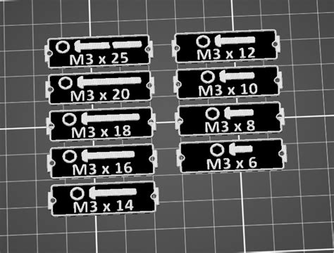 Gridfinity Bin Labels M3 Hex Button Head Screws By Afritsch Download