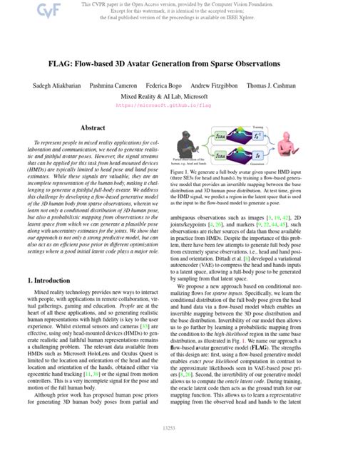 Flag Flow Based 3d Avatar Generation From Sparse Observations Pdf