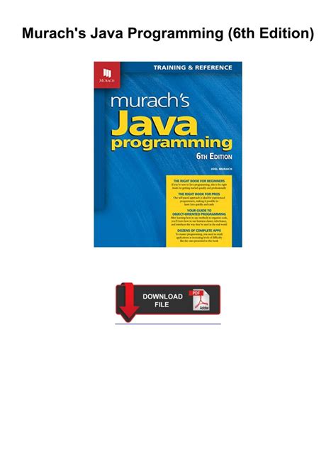 Pdfreaddownload Murachs Java Programming 6th Edition