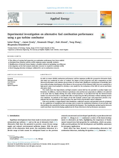 Pdf Experimental Investigation On Alternative Fuel Combustion Performance Using A Gas Turbine