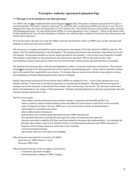 Sample Practice Agreement Protocol