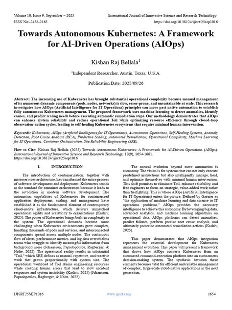 Towards Autonomous Kubernetes A Framework For Ai Driven Operations