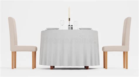 3d Render Of Restaurant Table Stock Illustration Illustration Of